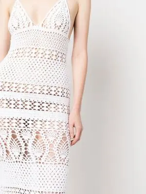 Dsquared2 Cotton Crochet Knit Maxi Dress