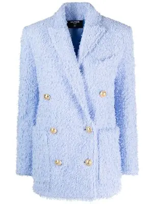 Balmain Oversized Double-breasted Tweed Blazer