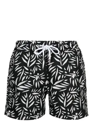 Frescobol Carioca Abstract-print Swim Shorts - Black