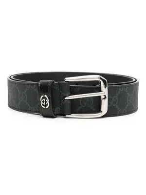 Gucci Gg Supreme Leather Belt - Black