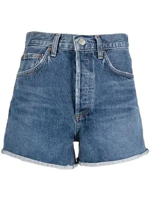 AGOLDE Rolled-hem Denim Shorts - Blue