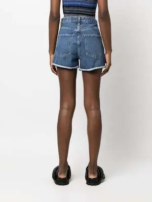 AGOLDE Rolled-hem Denim Shorts - Blue