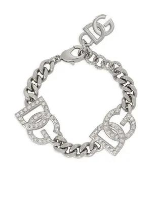 Dolce & Gabbana Dg Logo Chain-link Bracelet - Silver
