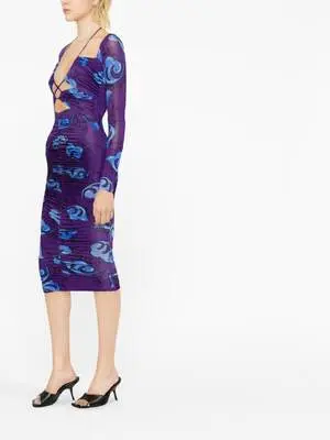 Versace Floral-print Midi Dress