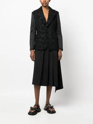 Comme Des Garçons Embroidered Single-breasted Blazer