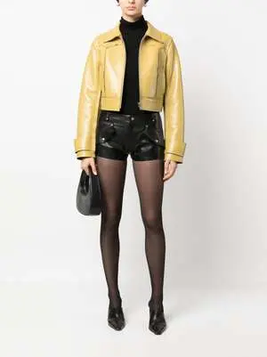 DURAZZI MILANO Flap-detail Mini Leather Shorts