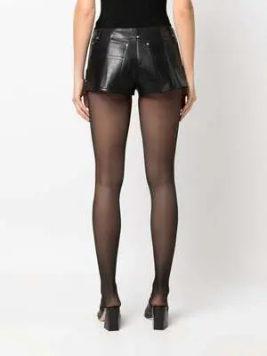 DURAZZI MILANO Flap-detail Mini Leather Shorts