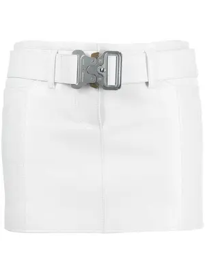 1017 Alyx 9sm Belted Leather Mini Skirt - White