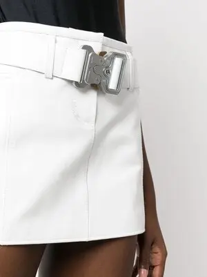 1017 Alyx 9sm Belted Leather Mini Skirt - White