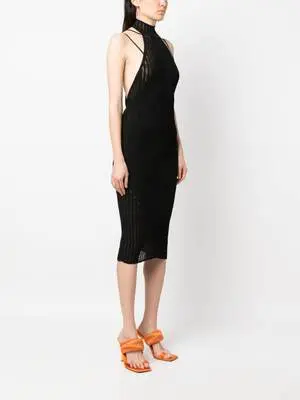 ANDREĀDAMO Halterneck Knitted Midi Dress - Black