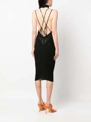 ANDREĀDAMO Halterneck Knitted Midi Dress - Black