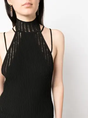 ANDREĀDAMO Halterneck Knitted Midi Dress - Black