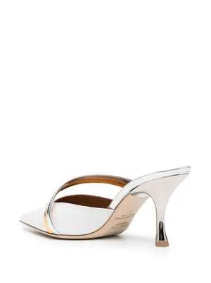 MALONE SOULIERS Pointed-toe 80mm Leather Mules - White