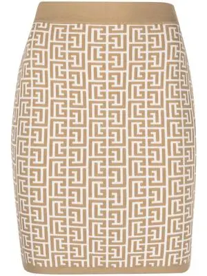BALMAIN Balmain Monogram-Jacquard Miniskirt