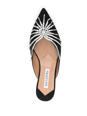 AQUAZZURA Sunshine Crystal-embellished Mules