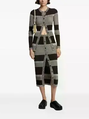 Proenza Schouler White Label Striped Rib-knit Cardigan