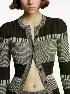 Proenza Schouler White Label Striped Rib-knit Cardigan