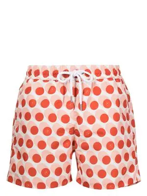 Frescobol Carioca Polka-dot Swim Shorts - Orange