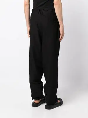 Yohji Yamamoto Side-button Cotton-blend Trousers