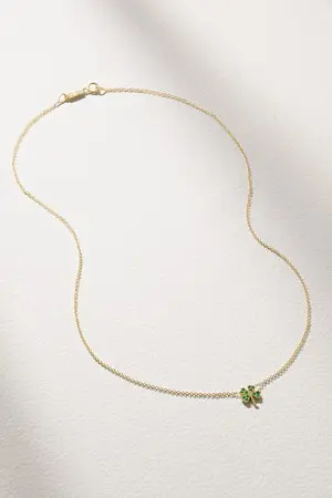 JENNIFER MEYER Mini Clover Emerald Necklace