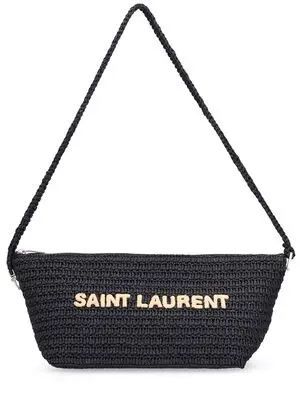 Saint Laurent Le Rafia Shoulder Bag - Black
