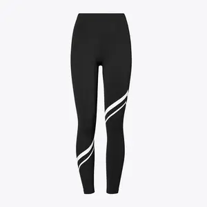 Tory Burch Sculpt Compression Diagonal Chevron Legging - Sport Black
