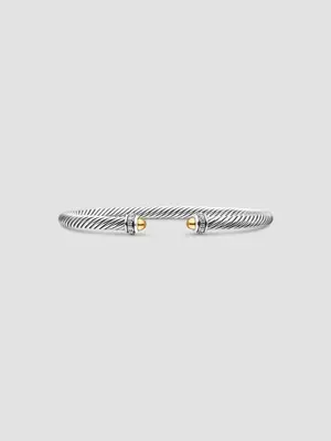 David Yurman Cable Classics Color Bracelet With 18k Yellow Gold Domes And Pavé Diamonds