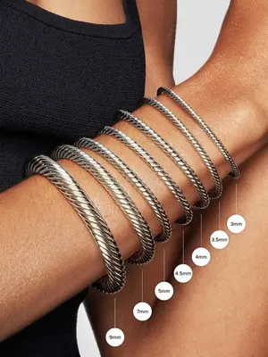 David Yurman Cable Classics Color Bracelet With 18k Yellow Gold Domes And Pavé Diamonds