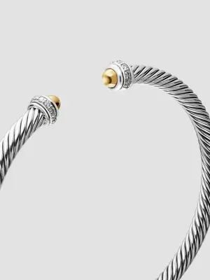 David Yurman Cable Classics Color Bracelet With 18k Yellow Gold Domes And Pavé Diamonds