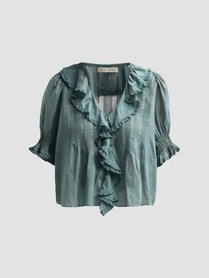 DÔEN Henri Ruffled Top - Seafare