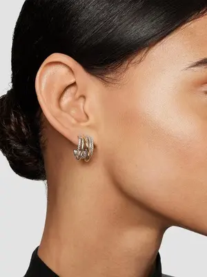 David Yurman Crossover Shrimp Earrings In Sterling With 18k 19.5mm