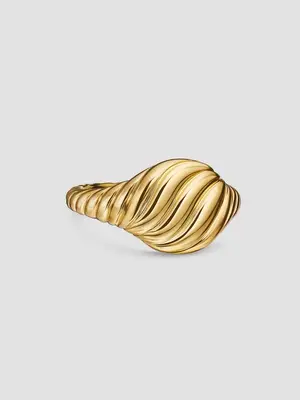 David Yurman Sculpted Cable Pinky Ring In 18k Yellow - Gold
