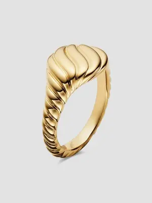 David Yurman Sculpted Cable Pinky Ring In 18k Yellow