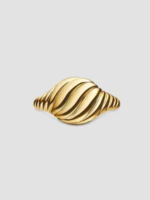 David Yurman Sculpted Cable Pinky Ring In 18k Yellow