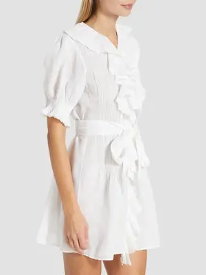 DÔEN Piper Belted Ruffled Minidress