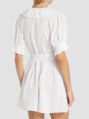 DÔEN Piper Belted Ruffled Minidress