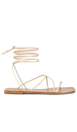 Raye Strappy Ankle Wrap Sandals - Nude