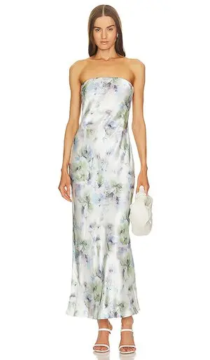 Bec & Bridge Moondance Strapless Dress - Watercolour Floral