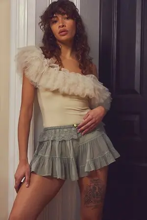 Free People In Full Swing Shorts Iceberg Green
