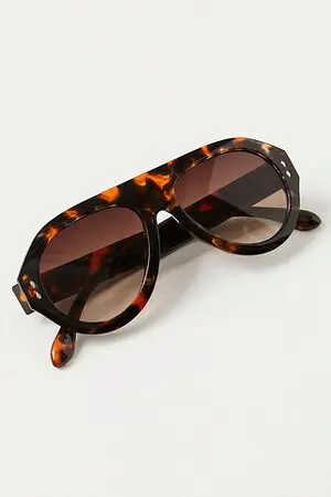 Free People Free People Cruise Oversized Aviator Sunglasses Brown