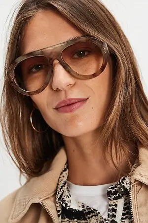Free People Oversized Aviator Sunglasses - Earl Grey