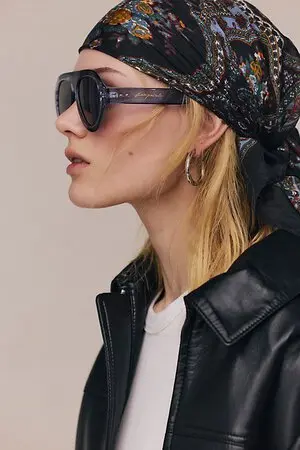 Free People Free People Cruise Oversized Aviator Sunglasses Ocean Crush