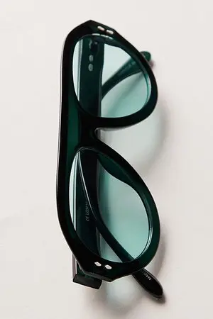 Free People Oversized Aviator Sunglasses - Pine Green