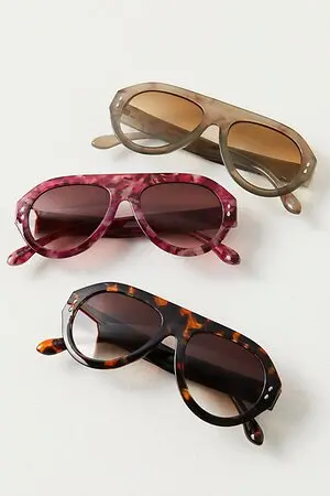 Free People Free People Cruise Oversized Aviator Sunglasses Pink
