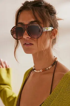 Free People Free People Cruise Oversized Aviator Sunglasses Tan
