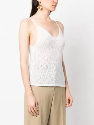 BARRIE Spaghetti-strap Knit Top - Neutrals