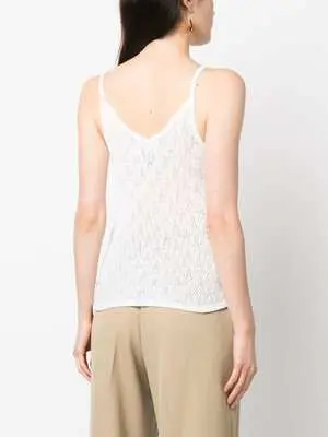 BARRIE Spaghetti-strap Knit Top - Neutrals