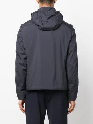 MOORER Long-sleeved Hooded Jacket - Blue