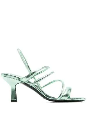 Sandro Strappy Square-toe Stiletto Sandals - Green