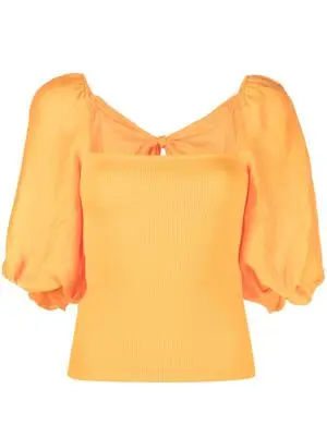 Sandro Square-neck Top - Orange